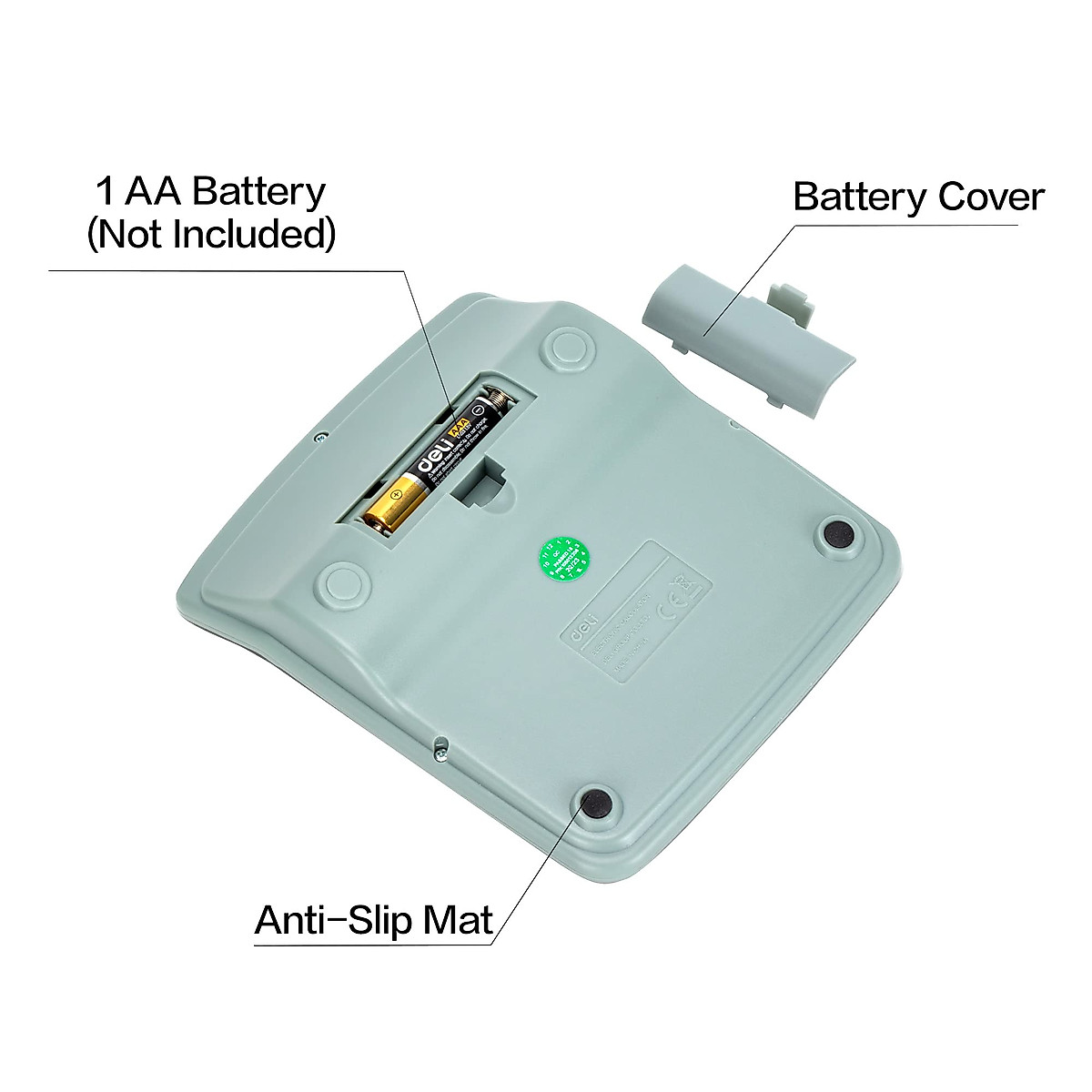 Calculator, Deli Standard Function Desktop Calculators with 12 Digit Large LCD Display and Sensitive Button, Solar Battery Dual Power Office Calculator, Green