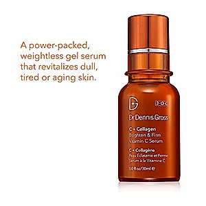 Dr. Dennis Gross C + Collagen Brighten & Firm Vitamin C Serum: for Dull Complexion, Wrinkles, Uneven Tone and Texture, 1.0 fl oz