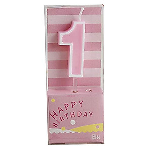 QQYL Rainbow Number 1 Birthday Candle Pink for Cakes Baby Boy Girl Kids Women 1 10 11 12 13 14 15 16 17 18 19 21 Birthday Candles (Number 1) - 100% Picture Show Upgrade Quality
