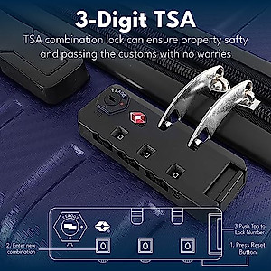 SAS Travel Luggage Sets, Set of 3 pieces of Suitcases With Wheels, Traveling Essentials, Spinner Wheels, Lock, Hard Case, With Carry On Luggage and Large Suitcase Included, Travel Must Haves