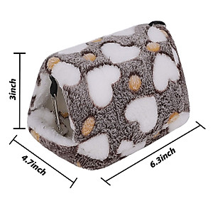 RONGXG Fluffy Warm Bird Nest House Winter Parrot Hanging Hammock Cage Tent Plush Hut Hideaway Cute Guinea Pig Hamster Cave Small Animal Sleeping Bed for Gerbil Parakeet Squirrel Hedgehog, Medium