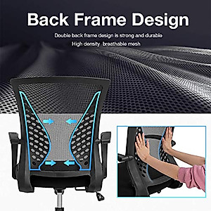 Vnewone Ergonomic Office Chair Desk Computer Mesh Executive Task Rolling Gaming Swivel Modern Adjustable with Mid Back Lumbar Support Armrest for Home Women Men, Black