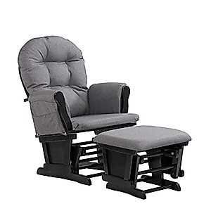 REJOICE HOME Devon Glider with Ottoman, Black/Grey Swirl