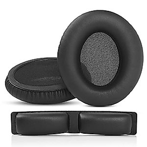 YunYiYi KNS 6400 Earpads Replacement Cover Compatible with KRK KNS6400 KNS8400 6402 8402 Headphones Ear Cushion Headband Parts Suit (Protein Leather)