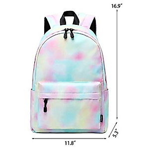 abshoo Lightweight Water Resistant Tie Dye Backpacks For Teen Girls Women School Bookbags (Tie Dye)