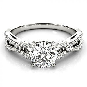 1.45 Carat (ctw) Moissanite Engagement Rings 10K 14K 18K Gold Ring For Women Rings Platinum Plated Silver Moissanite Rings -3762