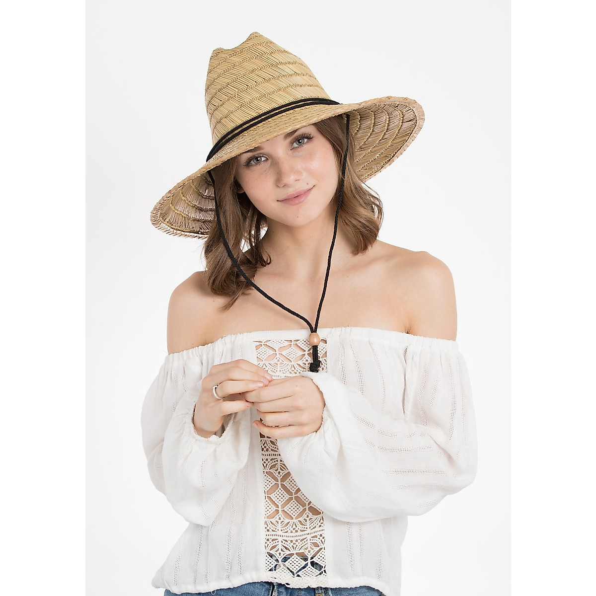 Peter Grimm - Lifeguard, Costa - Wide Brim Sunhat - Men & Women (One Size) (Natural, Costa)