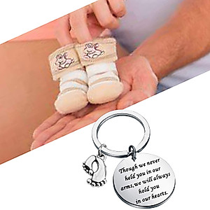 Sympathy Gift for Loss of a Loved One Baby Loss Remembrance Jewelry Miscarriage Keyring Baby Memorial Gift Hold You In My Heart (Keyring)