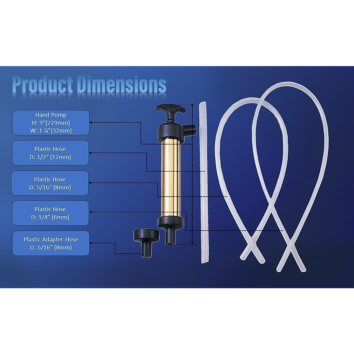 Pactrade Marine Engine Manual Oil Change Extractor Solid Brass Easy to Use Hand Pump Self-Priming Action - 9 Inches Long Perfect for Boats, Off-Road Vehicle, RVs, Auto