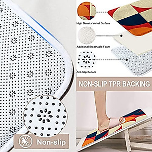 4 Pcs Shower Curtain Set Orange Circular Geometry Abstract Art Shower Curtain with Non-Slip Rugs,Toilet Lid Cover and Bath Mat,Bathroom Sets Decorations 72" x 72"