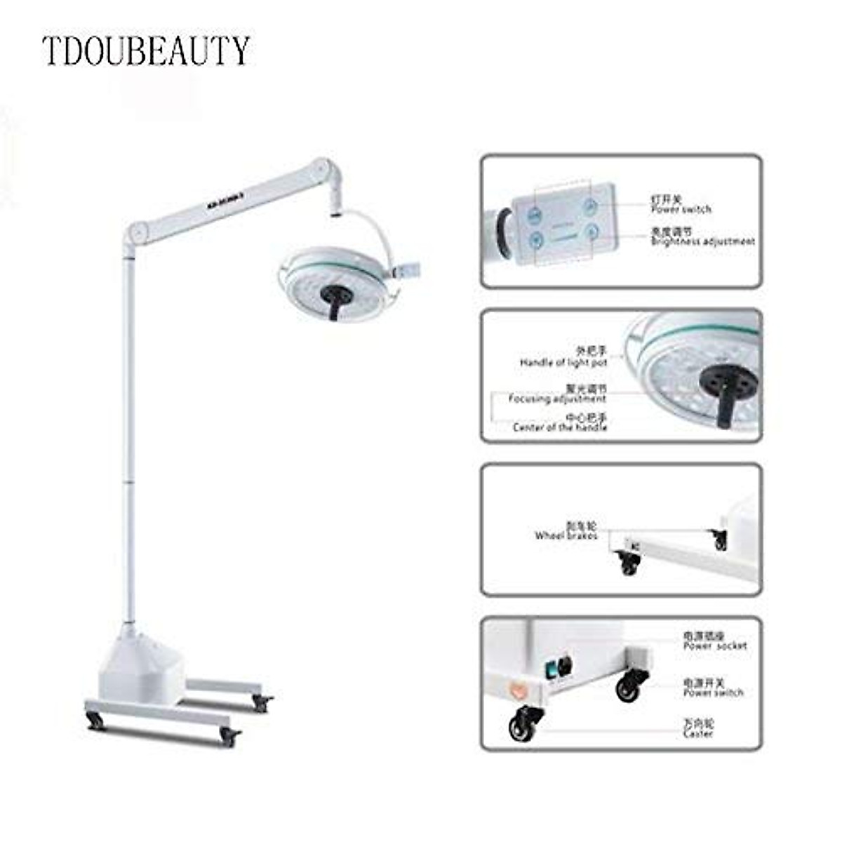 TDOUBEAUTY 108W Mobile AC LED Dental Exam Light Shadowless Lamp KD-2036L-3