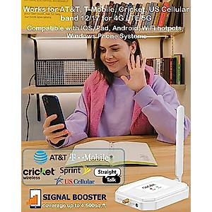 2023 Latest AT&T Signal Booster AT&T Cell Phone Signal Booster T Mobile Cell Booster for 5G 4G LTE on Band 12/17 AT&T Cell Booster AT&T Cell Booster ATT Extender Signal Booster Boost Call/Data White