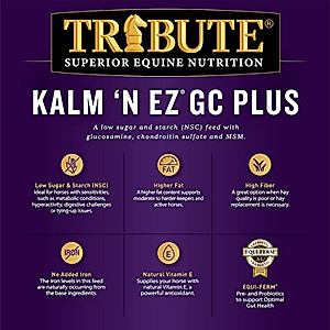 Kalmbach Feeds Tribute Kalm 'N Ez Gc Plus Pellets for Horse, 50 lb