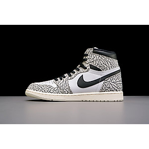 Nike Air Jordan 1 Retro High OG White Cement Grey Black Men Shoes