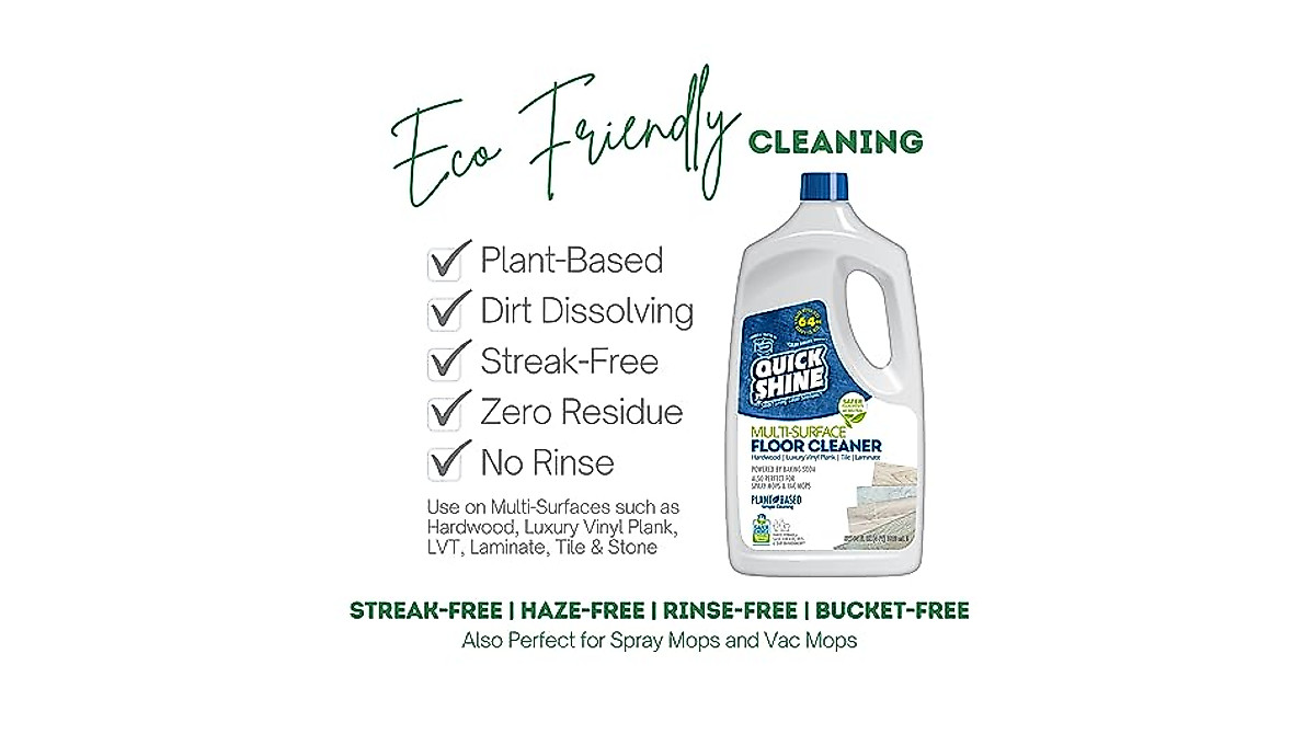Quick Shine Multi Surface Floor Cleaner – Plant-Based, Streak-Free Cleaning