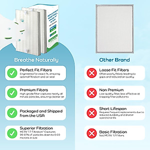 Breathe Naturally - HPA200 HEPA Replacement Filters - Honeywell Replacement Filters for Premium Air Purification -Ideal HPA200 Filter Replacement for Home & Office Use(2 pack HEPA Replacement Filter)