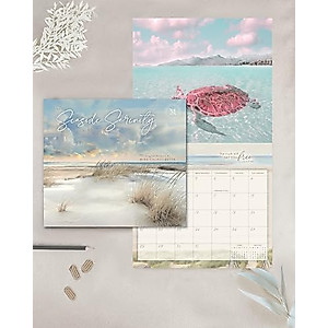Legacy Seaside Serenity Sand Blue 13 x 12 Paper 2024 Hanging Wall Calendar