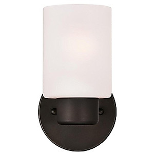 Westinghouse 6354000 Sylvestre One-Light Indoor Wall Fixture, Oil Rubbed Bronze Finish with Frosted Glass