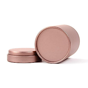 Tianhui Small Tin Can Box Mini Canister for Coffee Tea Candy Storage Loose Leaf Tea Tin Containers Storage 5 Pcs (Glod, M)