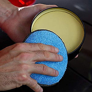 VIKING Microfiber Car Detailing Applicator Pads, Car Wax Applicator, 5 Inch Diameter, 6 Pack, Blue/Grey