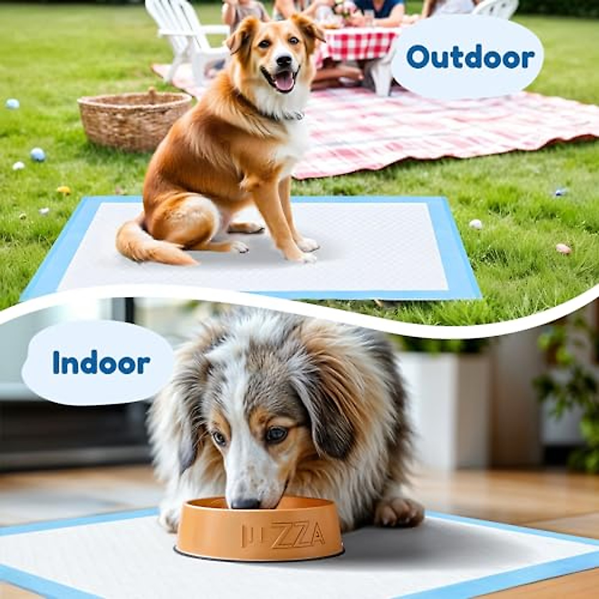 Super Absorbent Waterproof Dog and Puppy Pet Training Pad, Housebreaking Pet Pad,Blue (23.6"x35.4" (20PCS))