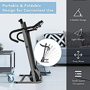 GYMAX Folding Treadmill, Electric Motorized Running Jogging Machine with LCD Monitor & Device Holder, Easy Assembly Heavy Duty Walking Treadmill for Home