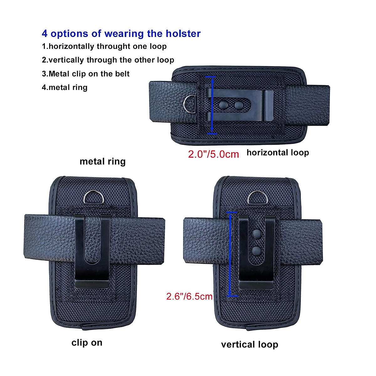 Flip Phone Holster with Belt Loop and Clip, Maezar Nylon Pouch Case Holder for Nokia 2660 2760, Alcatel Go Flip 4, Myflip, Cingular Flip 4, LG TCL Flip Pro Classic, Plum Flipper 4G