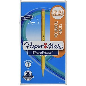 Paper Mate Sharpwriter 0.7 mm Mechanical Pencils, Yellow Barrel - Pack of 216 (1921221)