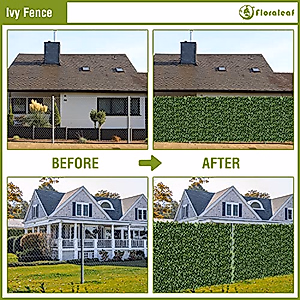 FLORALEAF Artificial Ivy Privacy Fence Screen 39''x117'' Artificial Hedge Leaf and Faux Ivy Vine Leaf Fence Wall Decoration for Outdoor Garden, Yard Decore