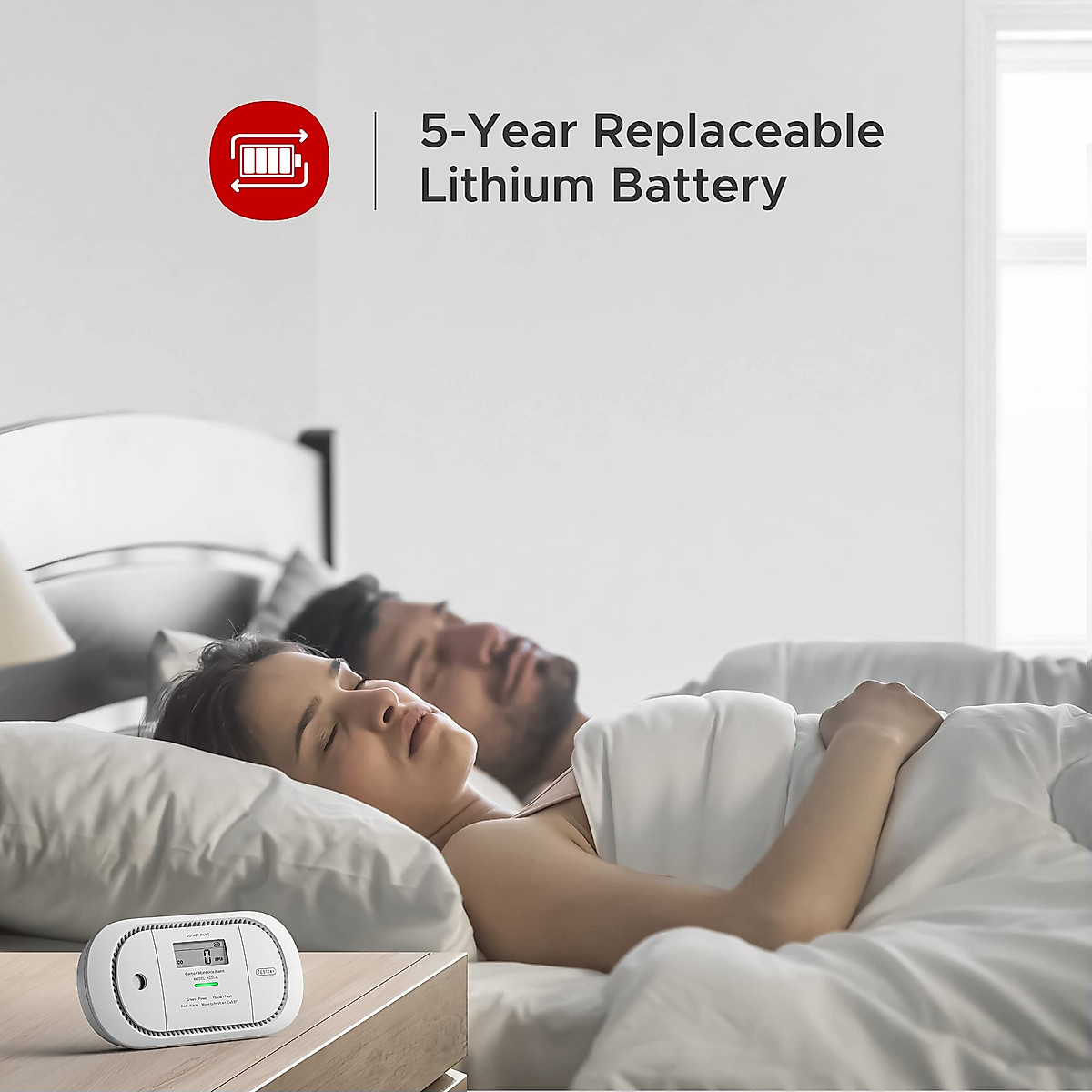 X-Sense Carbon Monoxide Detector Alarm with Digital LCD Display, Replaceable Battery CO Alarm Detector with Peak Value Memory, XC01-R