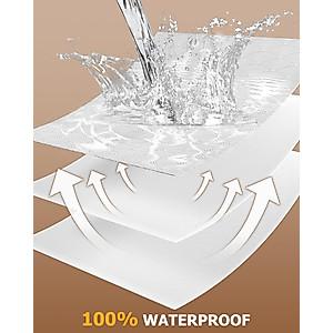 Zenzy 3" Full Waterproof Mattress Topper Cover, [100% Waterproof] [Ultra-Soft] Cover for Mattress Topper, Washable & with Adjustable Straps, Oeko-TEX Certified [Only Cover]- Dark Gray