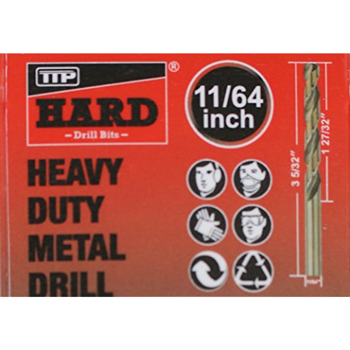 TTP HARD Drills Bits 11/64-Inch, 10 X Imperial Drill Bits Cobalt for Drilling Harder Metals Stainless Chrome Aluminum Cast Iron