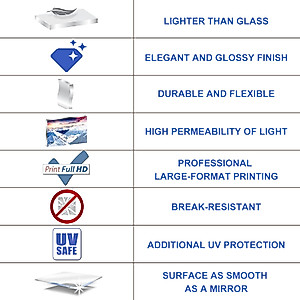 XEAJPJMGBQ Tempered Acrylic Glass Wall Art Condos by the lake Modern Acrylic Artworks Picture Print Accent Decor for Living Room Bedroom Office Free Floating