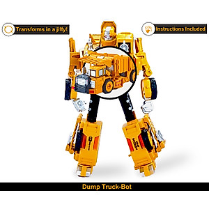 Big Mo's Toys Tractor Robot Construction Set- 5 pcs TransTruck Transforming Tracktors to Robots STEM Action Figures DIY Set- Holiday, Birthday Gift Toys for Kids