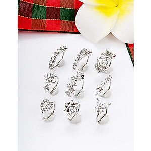 Vsnnsns 20G Nose Rings Hoop Silver Nose Piercing Jewelry Stainless Surgical Steel Daith Rook Cartilage Helix Earrings Hoop Ear Nose Septum Rings Body Piercing Jewelry for Women Men 8mm