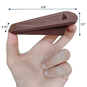 S&T INC. Heavy Duty Rubber Door Stopper for Residential and Commercial Use, Brown, 4.8 In. x 2.2 In. x 1.3 In., 4 Pack