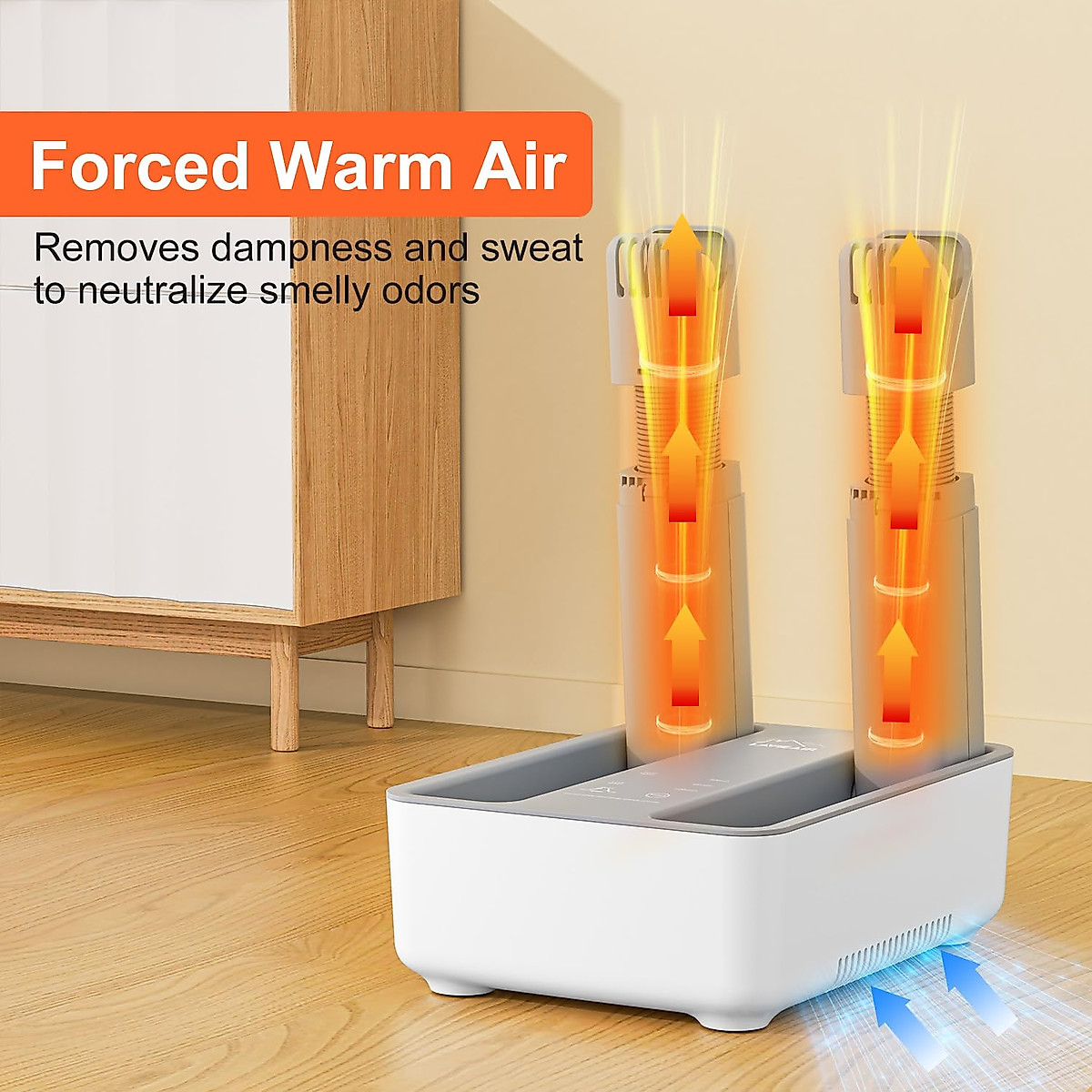 LAVIEAIR Boot Dryer Shoe Dryer for Work Boots, Sneakers, Short Boots, Martin Shoes, Gloves, Boot Warmer with Heat, Fan, Timer and Temperature Selection