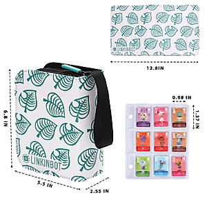 495 Pockets Binder Holder for Animal Crossing Mini Amiibo Cards, 1.3"x1" ACNH NFC Tag Game Cards Carrying Case (Leaf, Plus)
