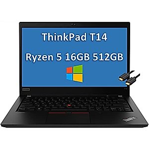 Lenovo Latest ThinkPad T14 14" FHD IPS AMD 6-Core Ryzen 5 Pro 4650U(Beat i7-1165G7), 16GB RAM, 512GB PCIe SSD, Business Laptop, Windows 10 Pro/Windows 11 Pro, IST Cable
