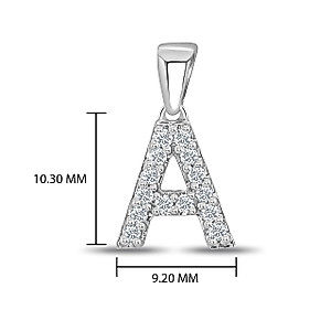 Diamond Wish 14k White Gold Letter A Diamond A to Z Initial Pendant Necklace (1/10cttw) with 18-inch chain