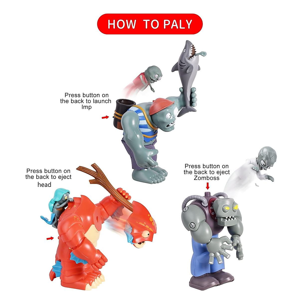 ROLOSO Plants and Zombies Toys Figures vs Peashooter Party Favors Birthday Decorations Supplies Plushies Sets Playset Series 2 PVZ Games Gift Box Zomboss Gargantuar Free Storage Box