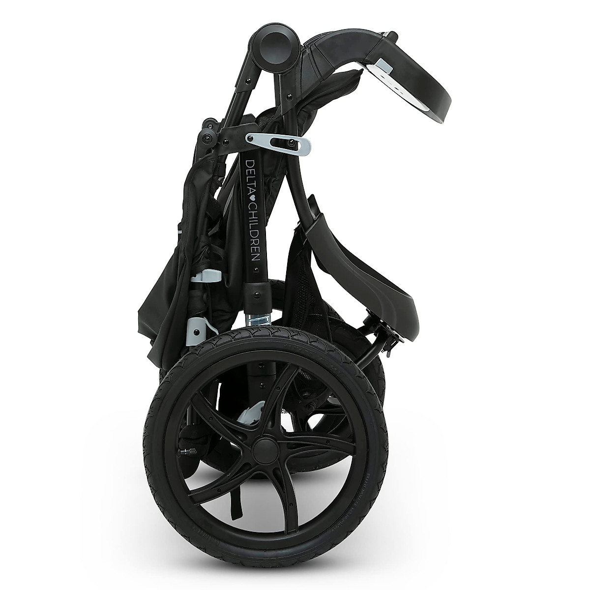 Delta Children Apollo Jogging Stroller - Shock Absorbing Frame with Large Canopy & Recline - Car Seat Compatible, Black