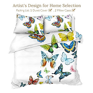 Sleepwish Butterfly Bedding Flying Dreams 3 Pieces Super Soft Butterfly Collection Duvet Cover Set (Queen)