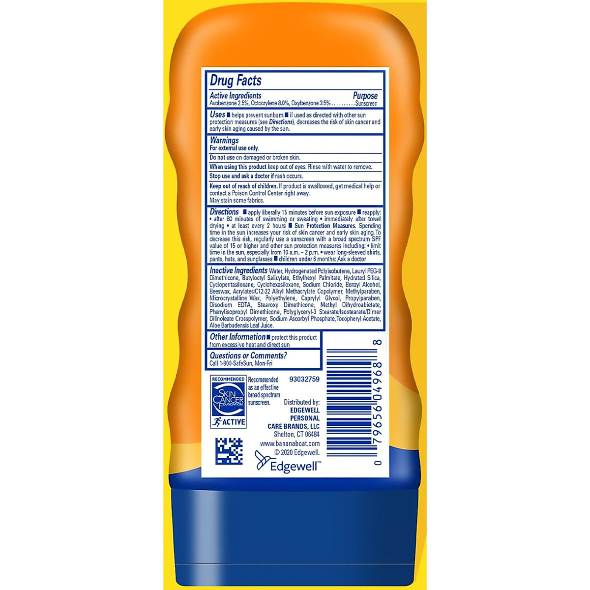 Banana Boat Sport Performance Sunscreen Lotion SPF 100, 4-ounce Bottles