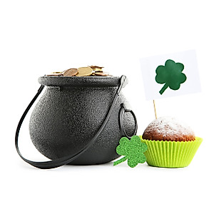 GIFTEXPRESS 12 Pack Mini Cauldron Kettles, Novelty Candy Kettles, Halloween Black Cauldrons Candy Holder, Witches Cauldron, Cauldron Pot Party Favors