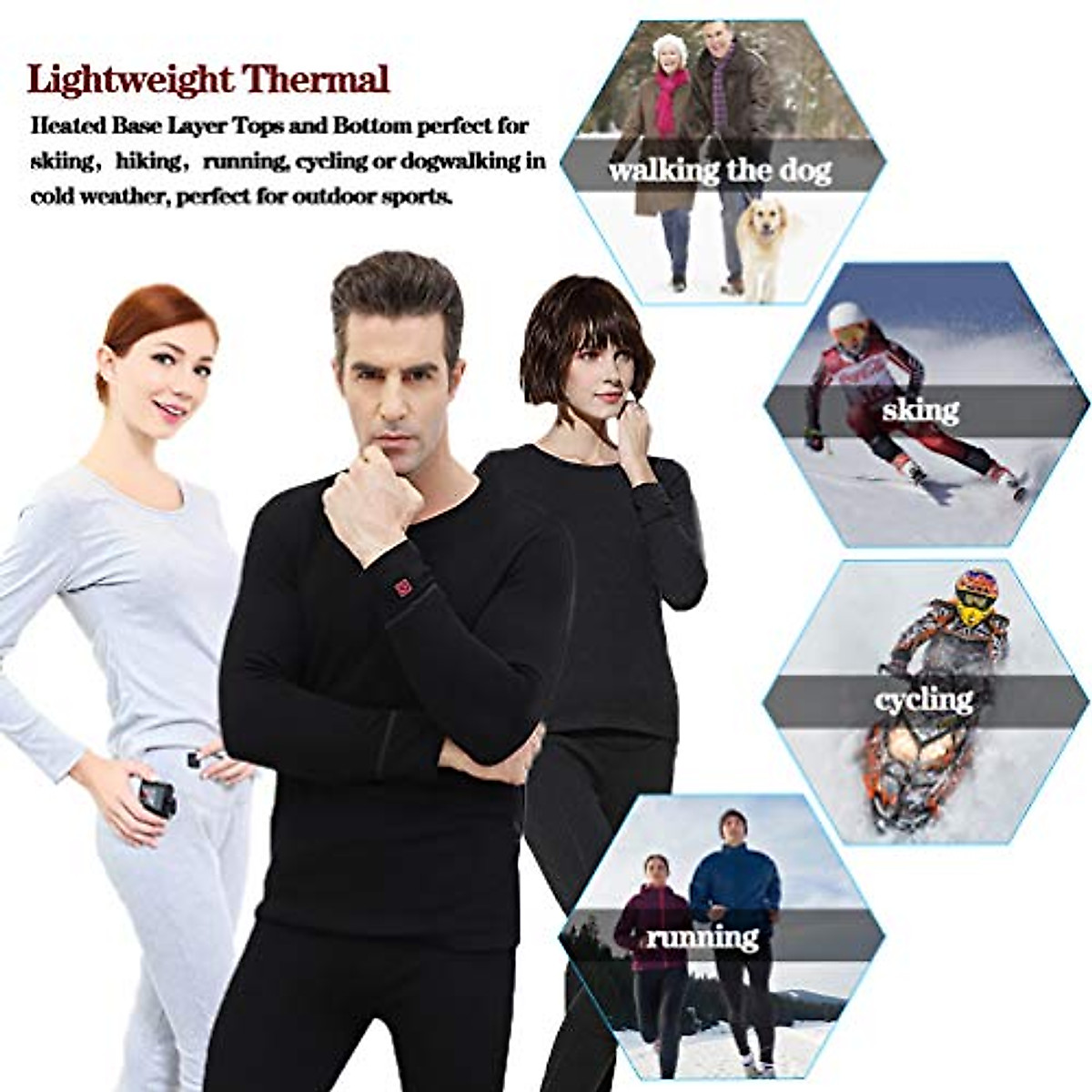 Thermal Underwear Set Women Men,Breathable Flexible undershirt snow gear for Home Indoors, Outdoors, Sports,Winter