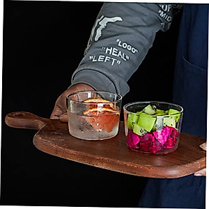 NOLITOY 2pcs Yogurt Cup with Cover trifle bowl glass clear glass bowls vitroleros para mini Glass dessert bowl mini salad bowl clear fruit Multi-functional Bowl Pudding Bowl