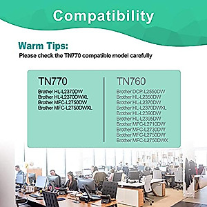 GREENBOX Compatible Toner Cartridge Replacement for Brother TN770 TN-770 for HL-L2370DW HL-L2370DWXL MFC-L2750DW MFC-L2750DWXL Printer (2 Black)