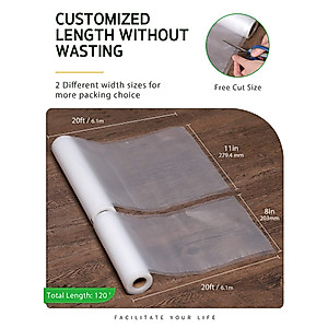 Syntus Vacuum Sealer Bags, 6 Pack 3 Rolls 11" x 20' and 3 Rolls 8" x 20' Commercial Grade Bag Rolls, Food Vac Bags for Storage, Meal Prep or Sous Vide