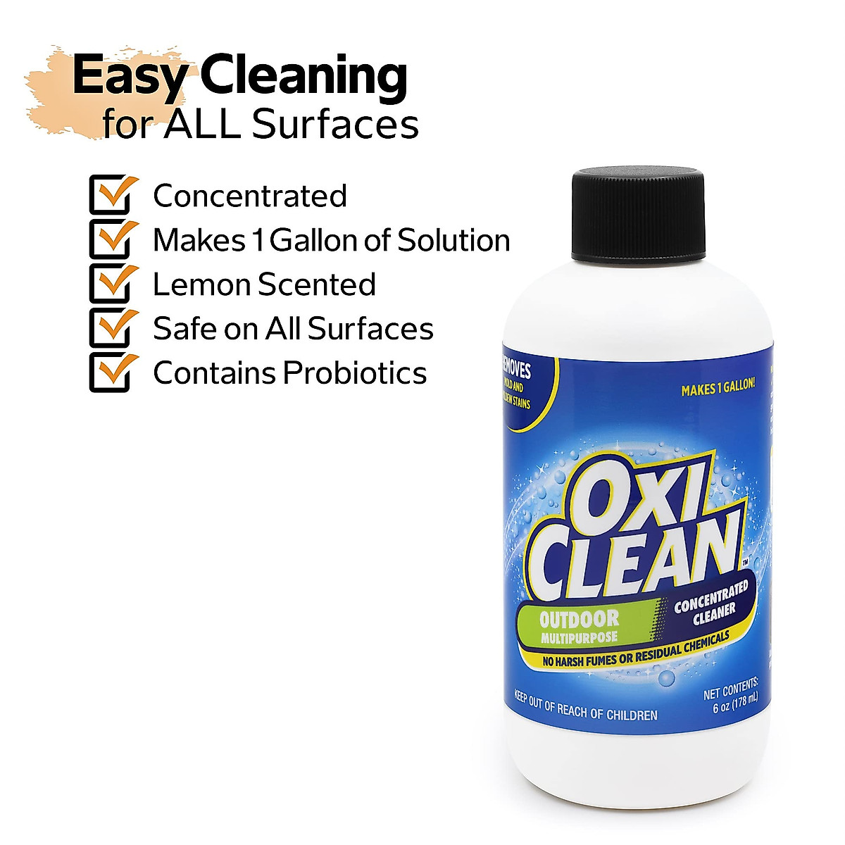 OxiClean - Outdoor Multipurpose Super Concentrated Cleaner - Makes 2 Gallons - Stain Remover - Driveway Cleaner for Concrete - Degreaser for Cement and Brick (2 PK 6oz Bottle = 2 Gallons)